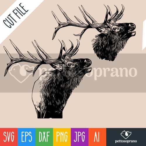 Elk Horns Vector 1 Eps / Ai / Svg / Pdf / Dxf / Png Elk Hunter - Etsy