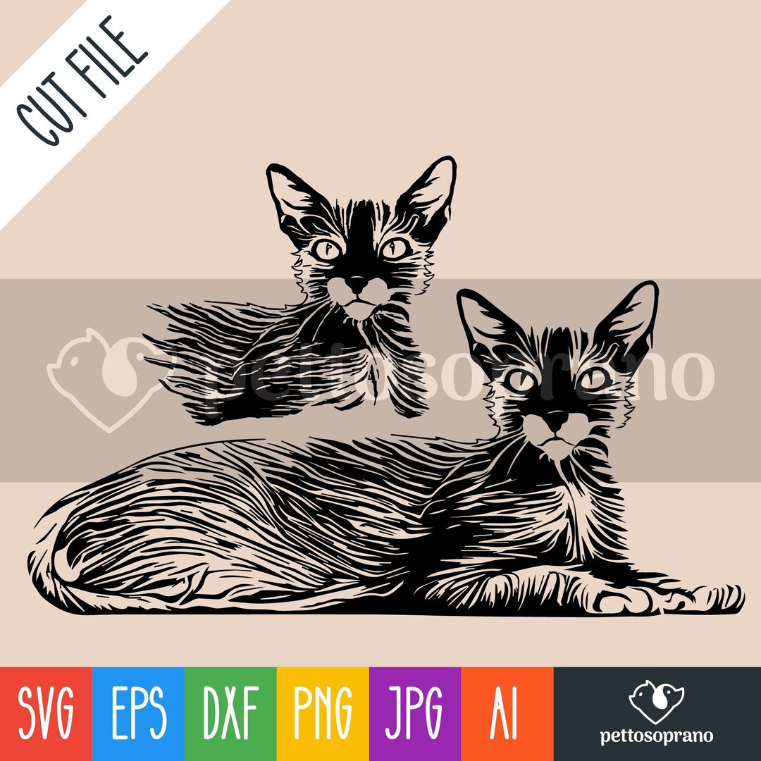 Lykoi Cat Instant Digital Downloadable File for Silhouette,clipart ...