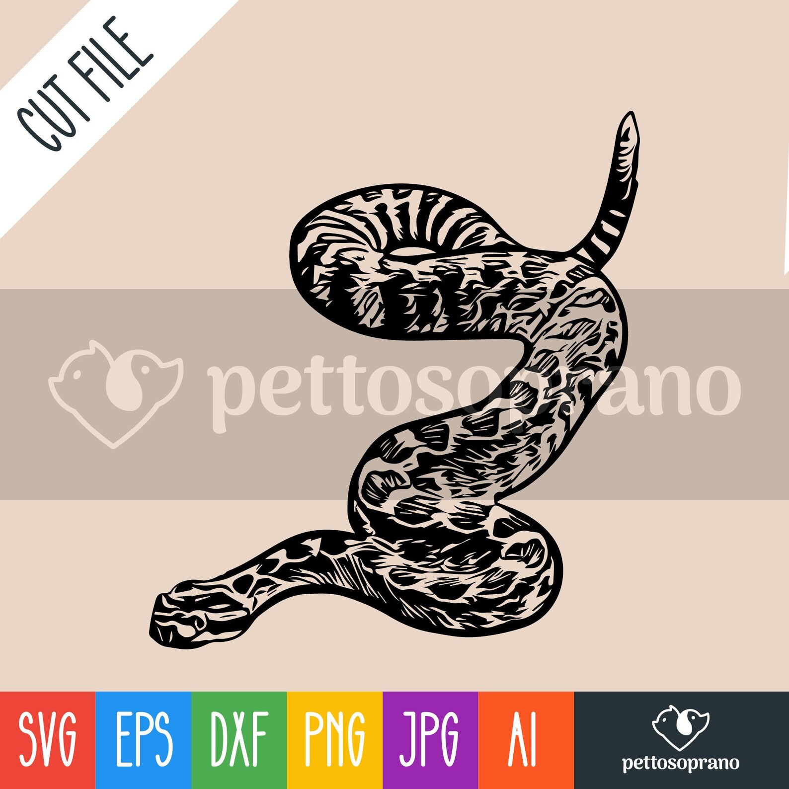 Mojave Rattlesnake Instant Digital Downloadable File for Silhouette ...