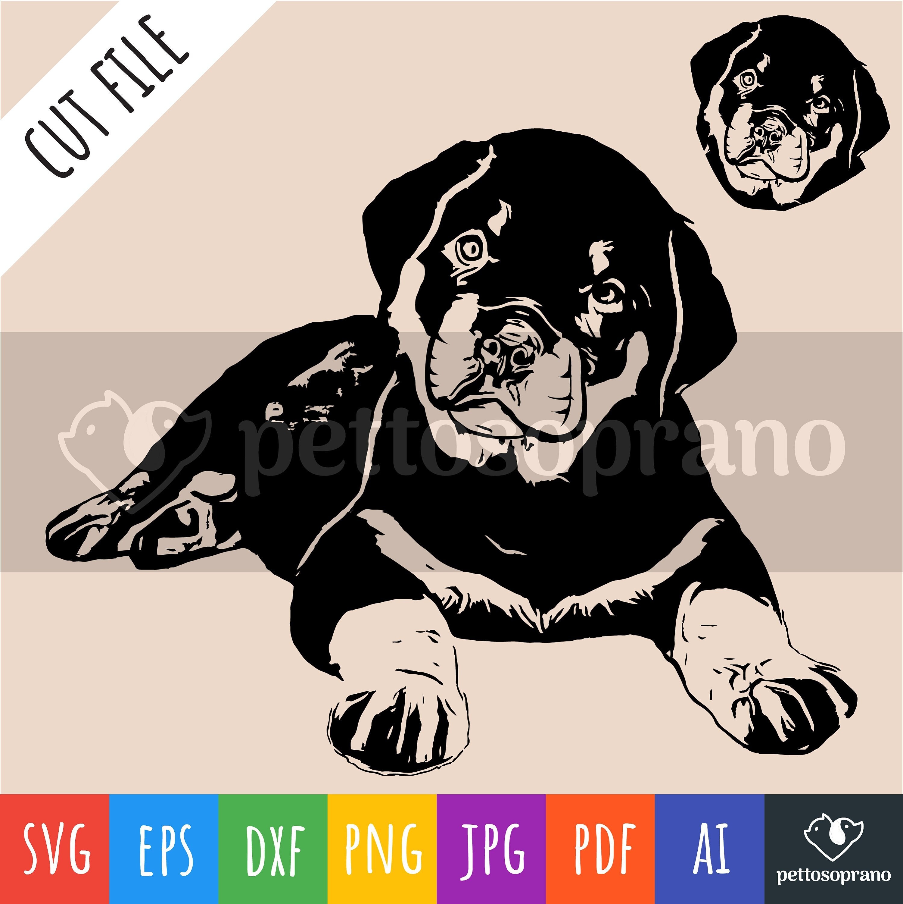 Rottweiler Puppy Instant Digital Downloadable File for Silhouette ...