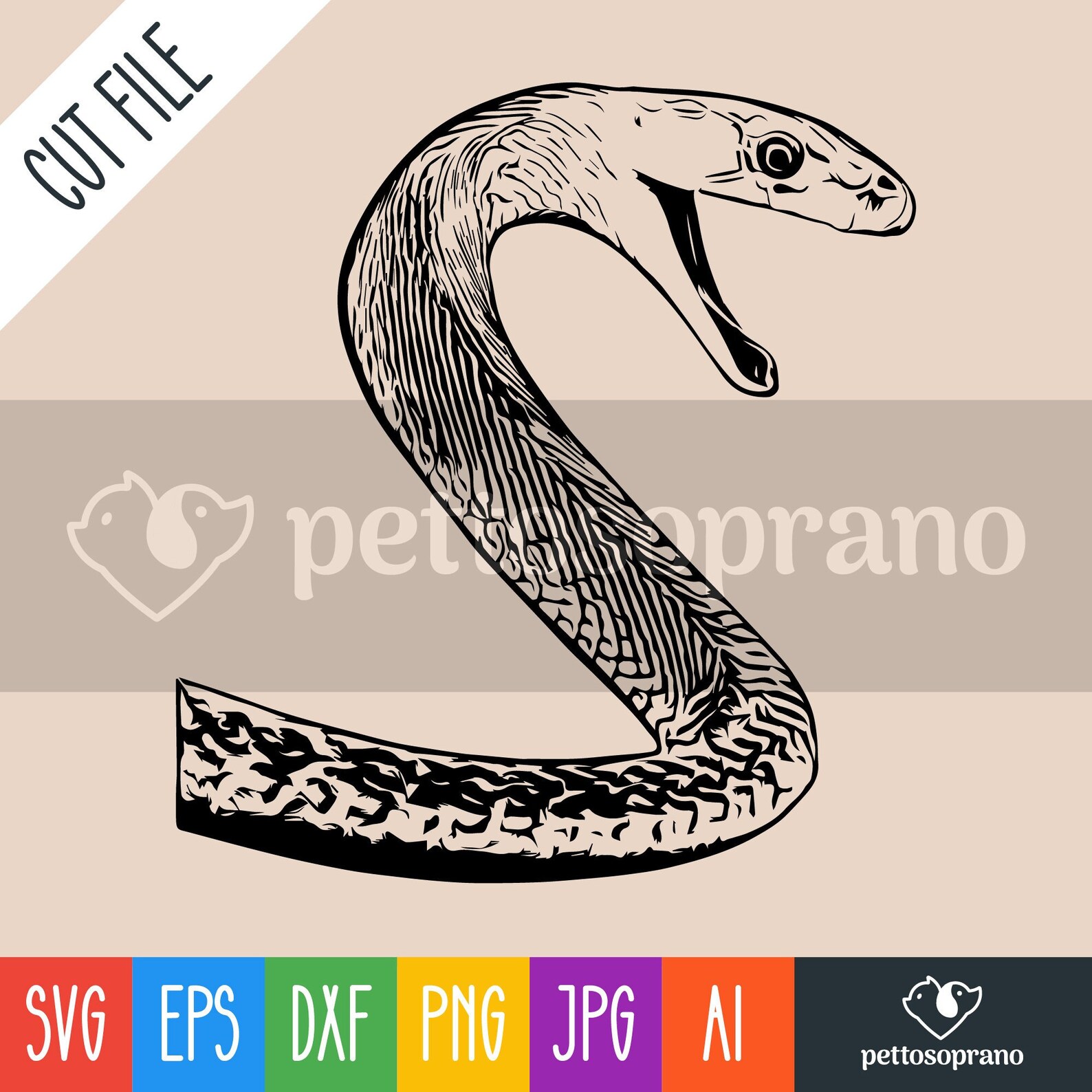 Black Mamba Snake Instant Digital Downloadable File for Silhouette ...