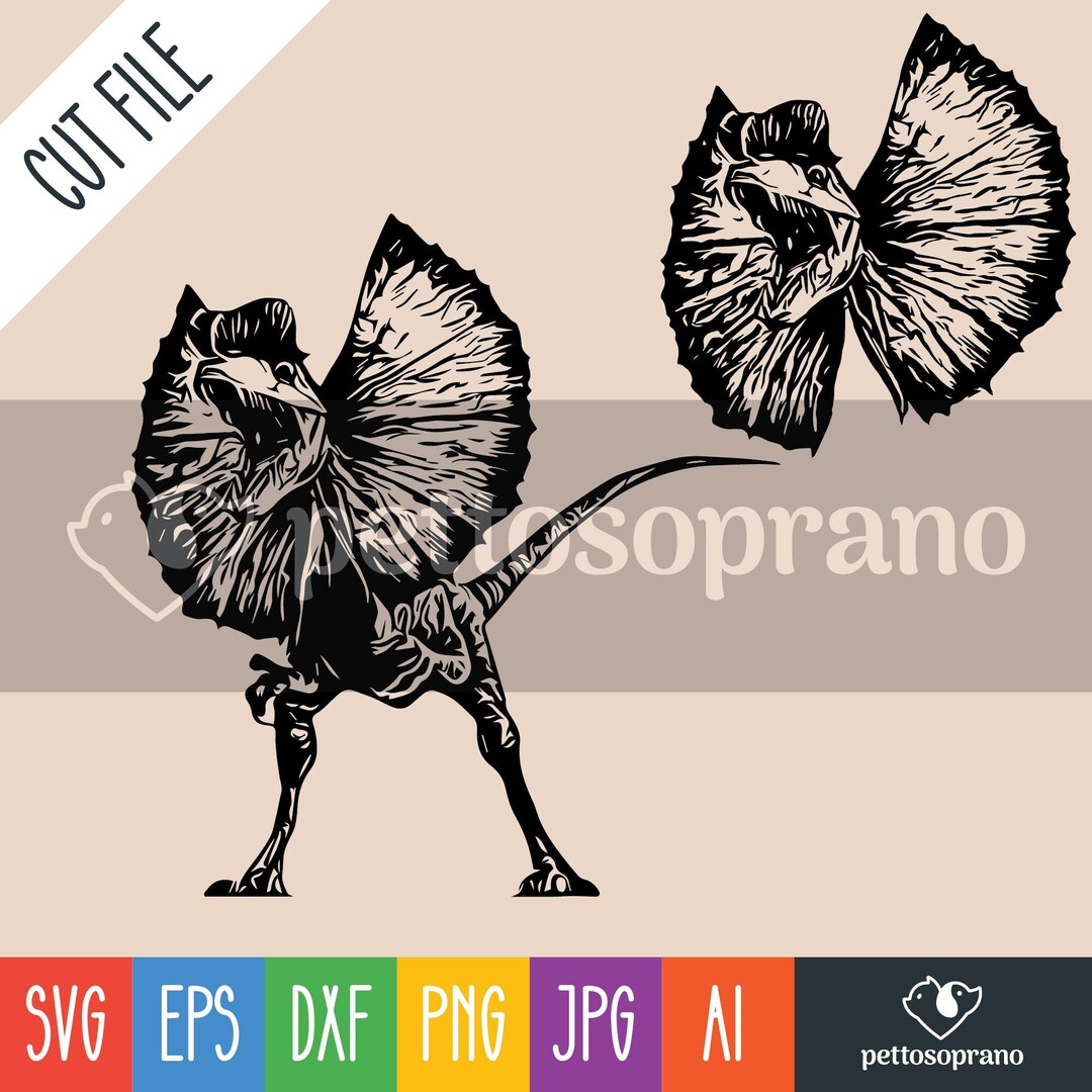 Dilophosaurus Dinosaur Instant Digital Downloadable File for Silhouette,clipart,vector,cricut.in ...