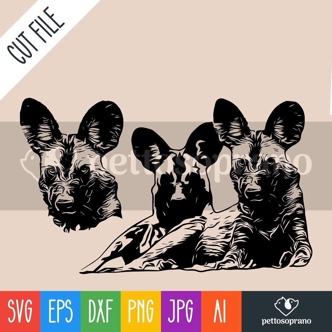 African Wild Dog Svg,png,ai,eps,dxf,jpg Digital Download File ...