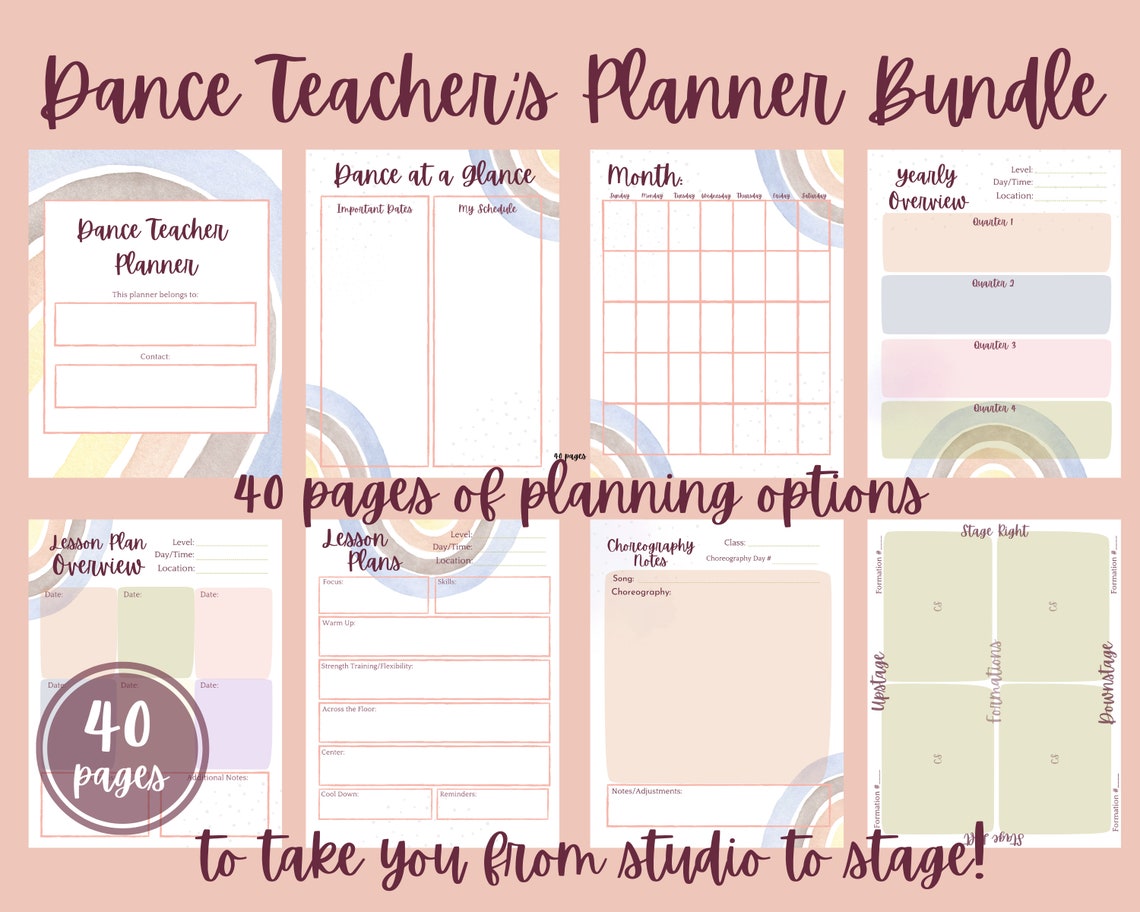 Dance Teacher Planner Bundle | Choreography Planning, Dance Studio ...