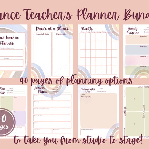 Dance Teacher Lesson Plan Bundle Printable Class Planner - Etsy