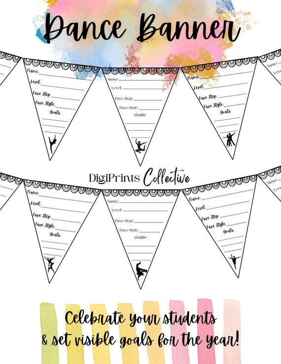 Dance Banner Template Digital Printable Dancer Goals Dance - Etsy