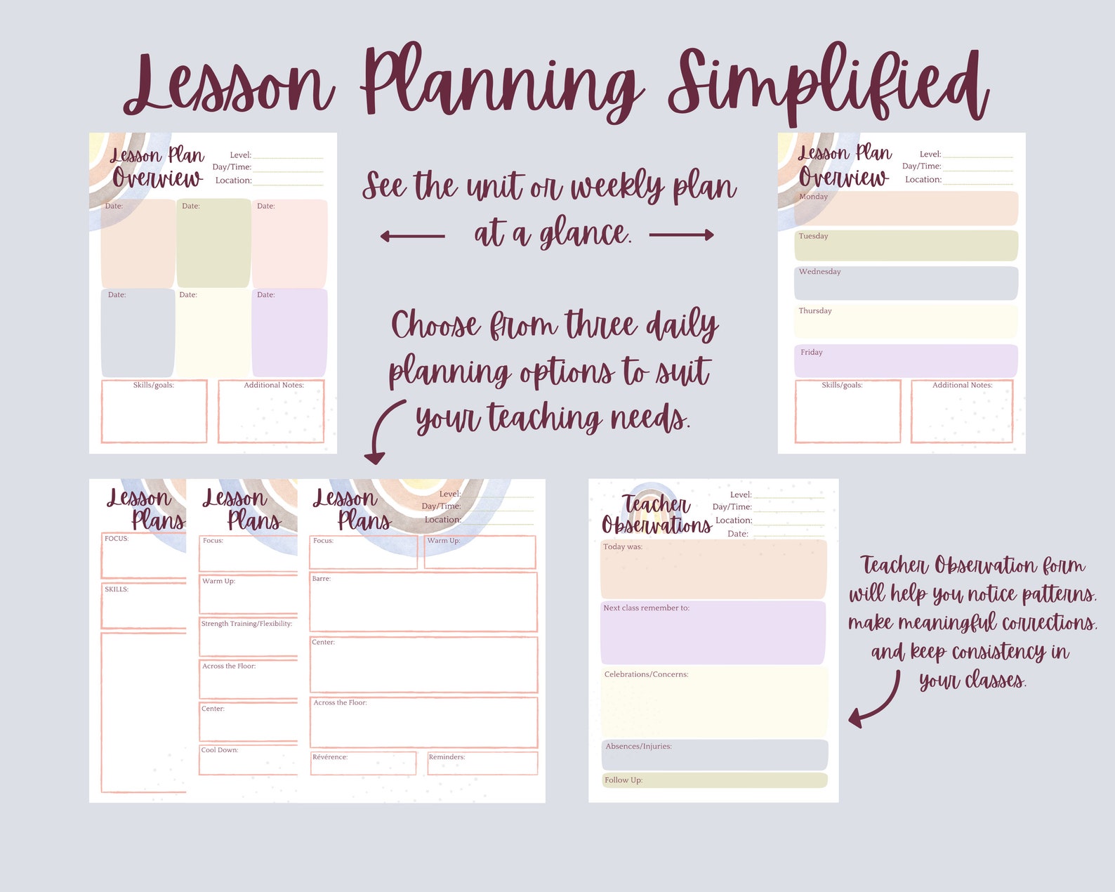 Dance Teacher Planner Bundle | Choreography Planning, Dance Studio ...