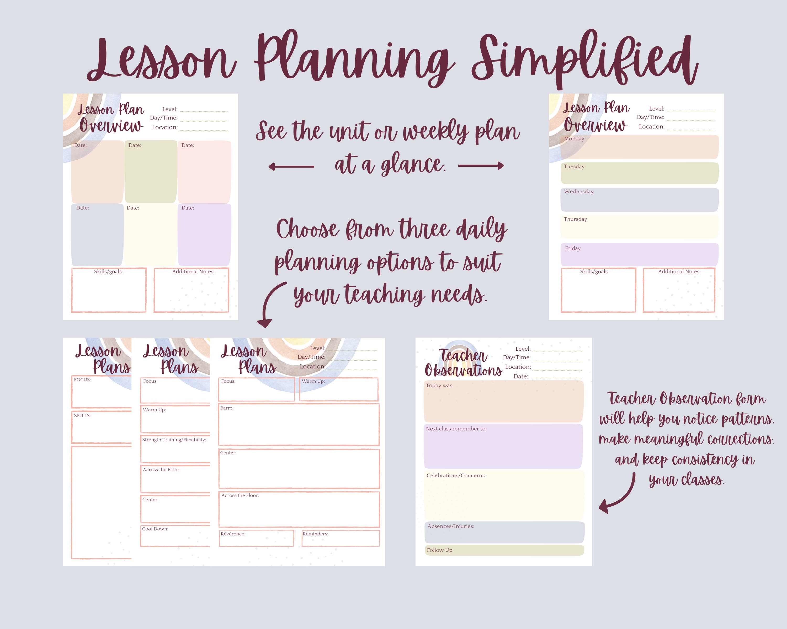 Dance Teacher Planner Bundle | Choreography Planning, Dance Studio ...