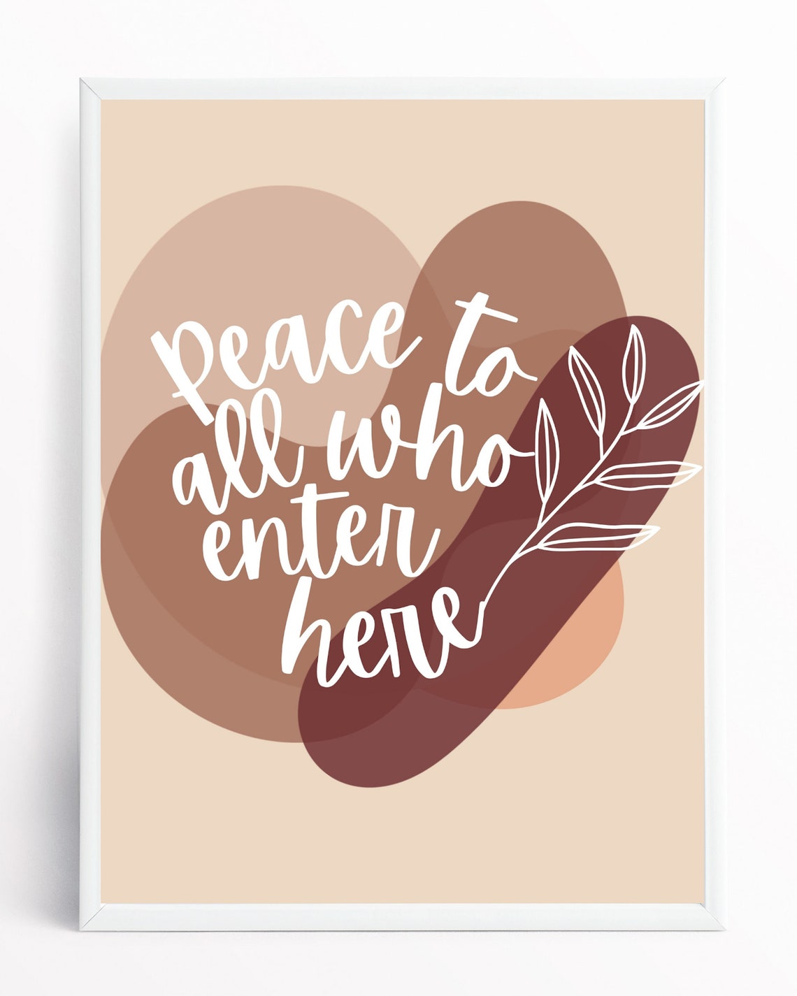 Boho Inspired Blessing, Digital Print Peace to All Who Enter Here Quote ...