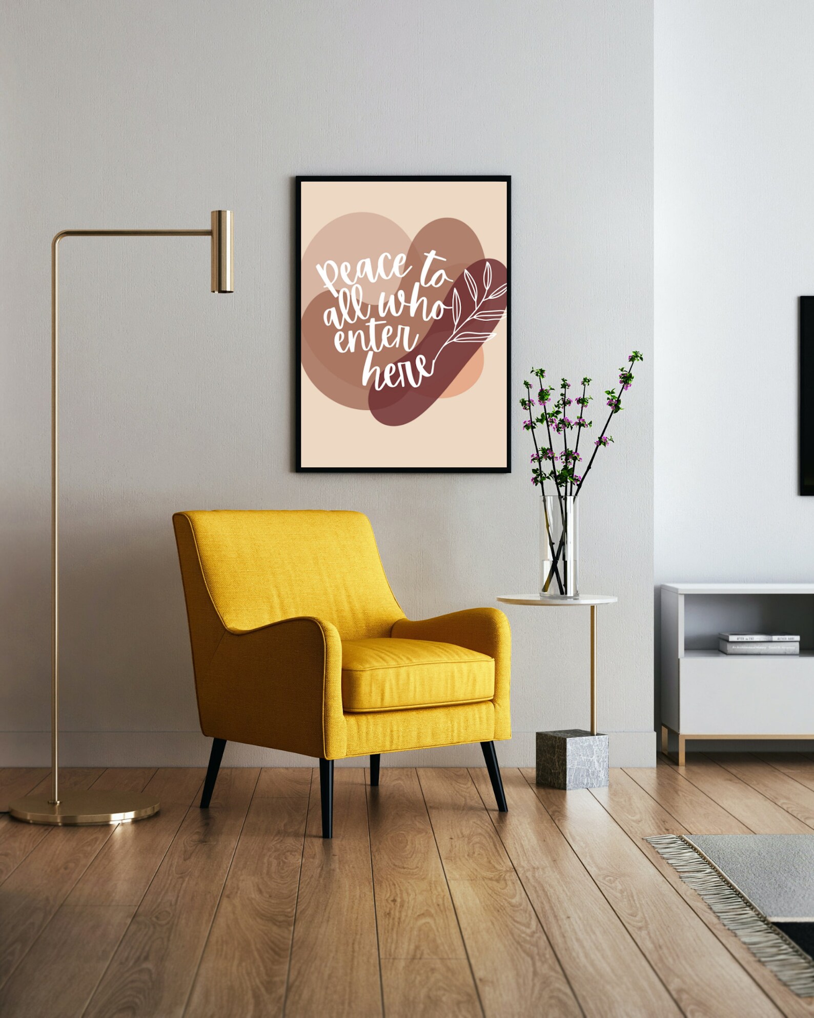 Boho Inspired Blessing, Digital Print Peace to All Who Enter Here Quote ...