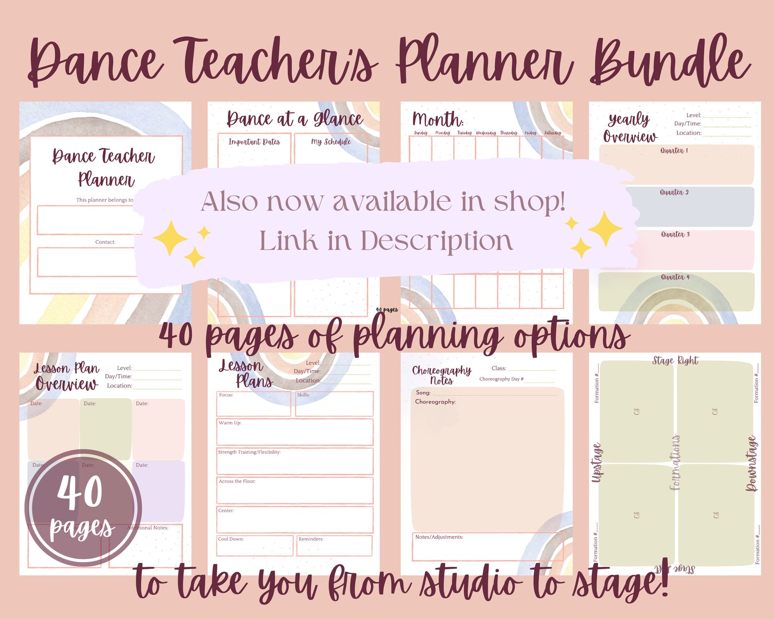 Dance Banner Template | Digital Printable Dancer Goals | Dance Studio ...