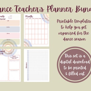 Dance Teacher Planner Bundle | Choreography Planning, Dance Studio ...