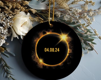 Solar Eclipse Ornament 2024, 2024 Total Solar Eclipse Ornament, Solar ...