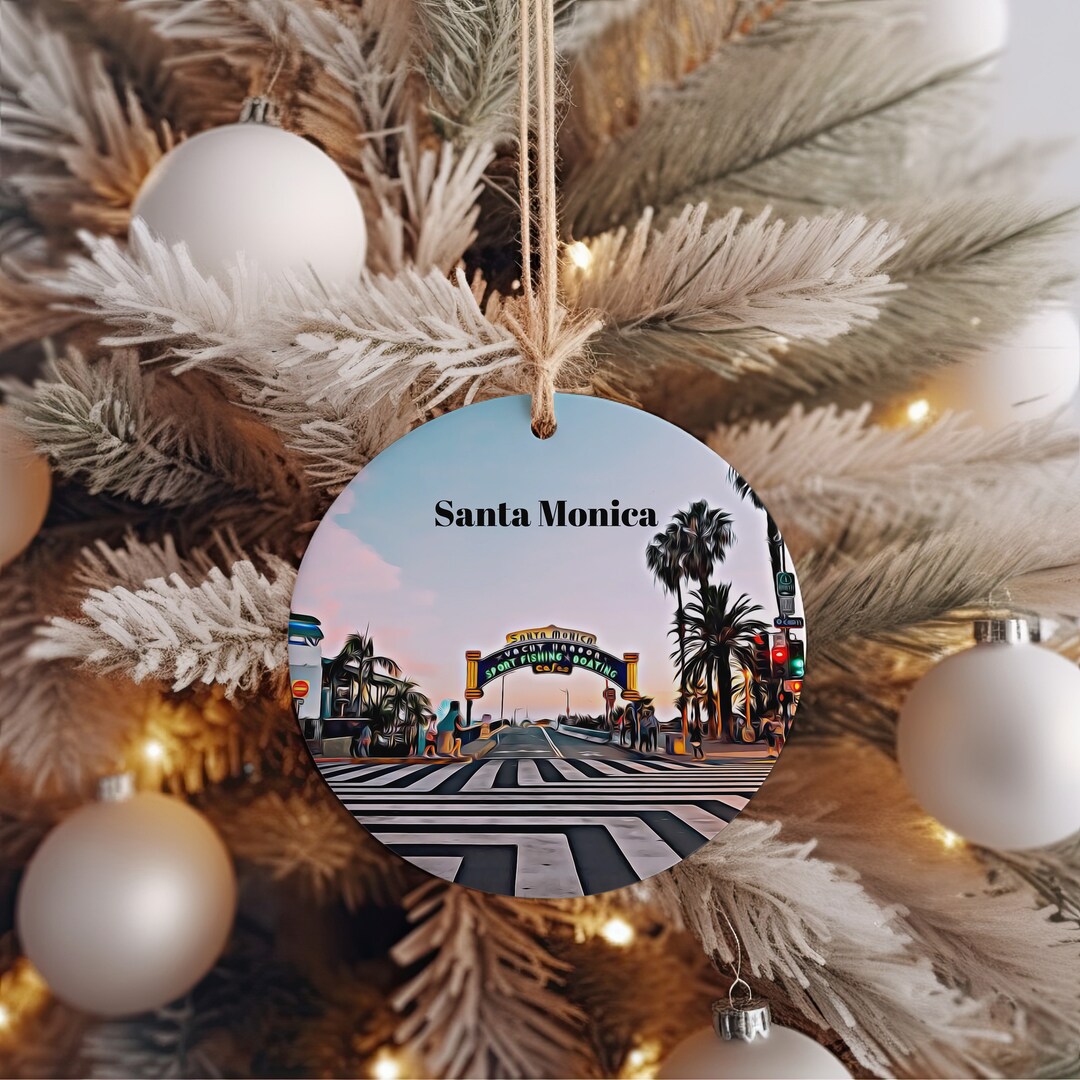 Santa Monica Ornament, Christmas Ornament, Santa Monica Gift, Christmas ...