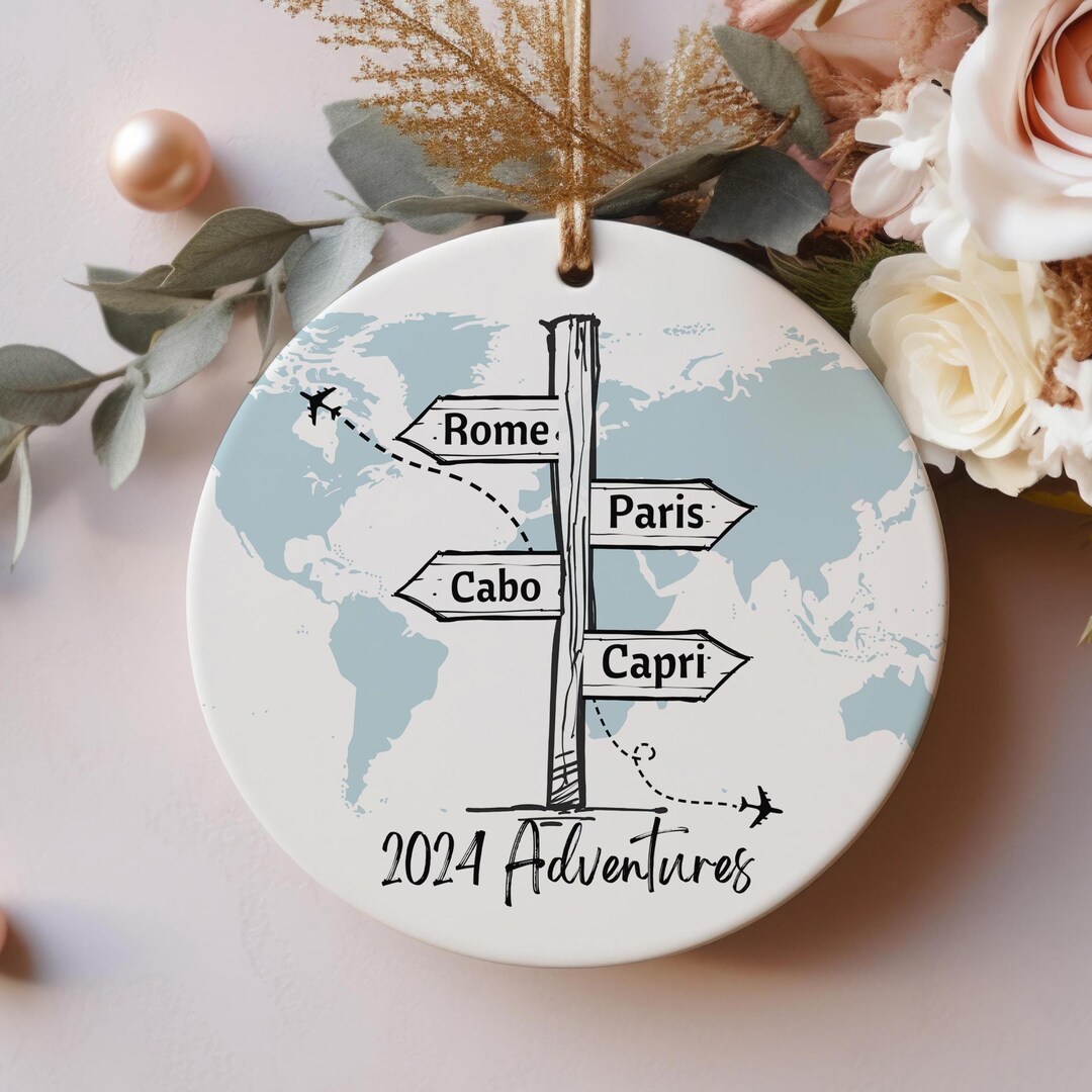 Personalized Travel Locations Ornament, Custom Travel Adventure ...