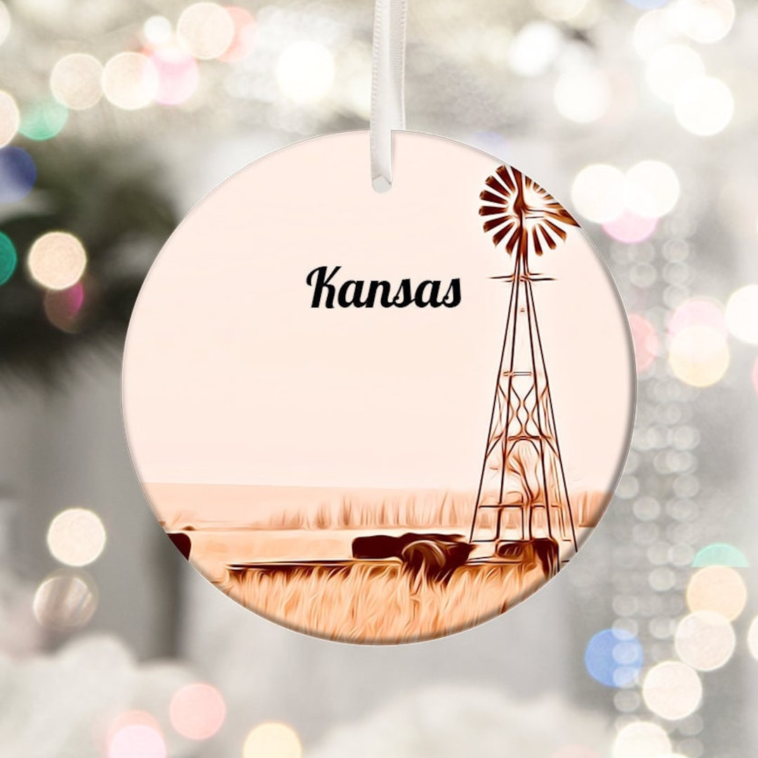 Kansas Ornament, Christmas Ornament, Kansas Gift, Christmas Gift ...
