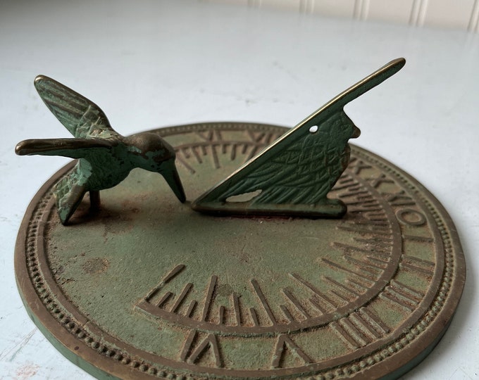 Vintage Brass Hummingbird Sundial - Etsy