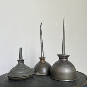 Three Old Small Metal Oil Cans - Etsy