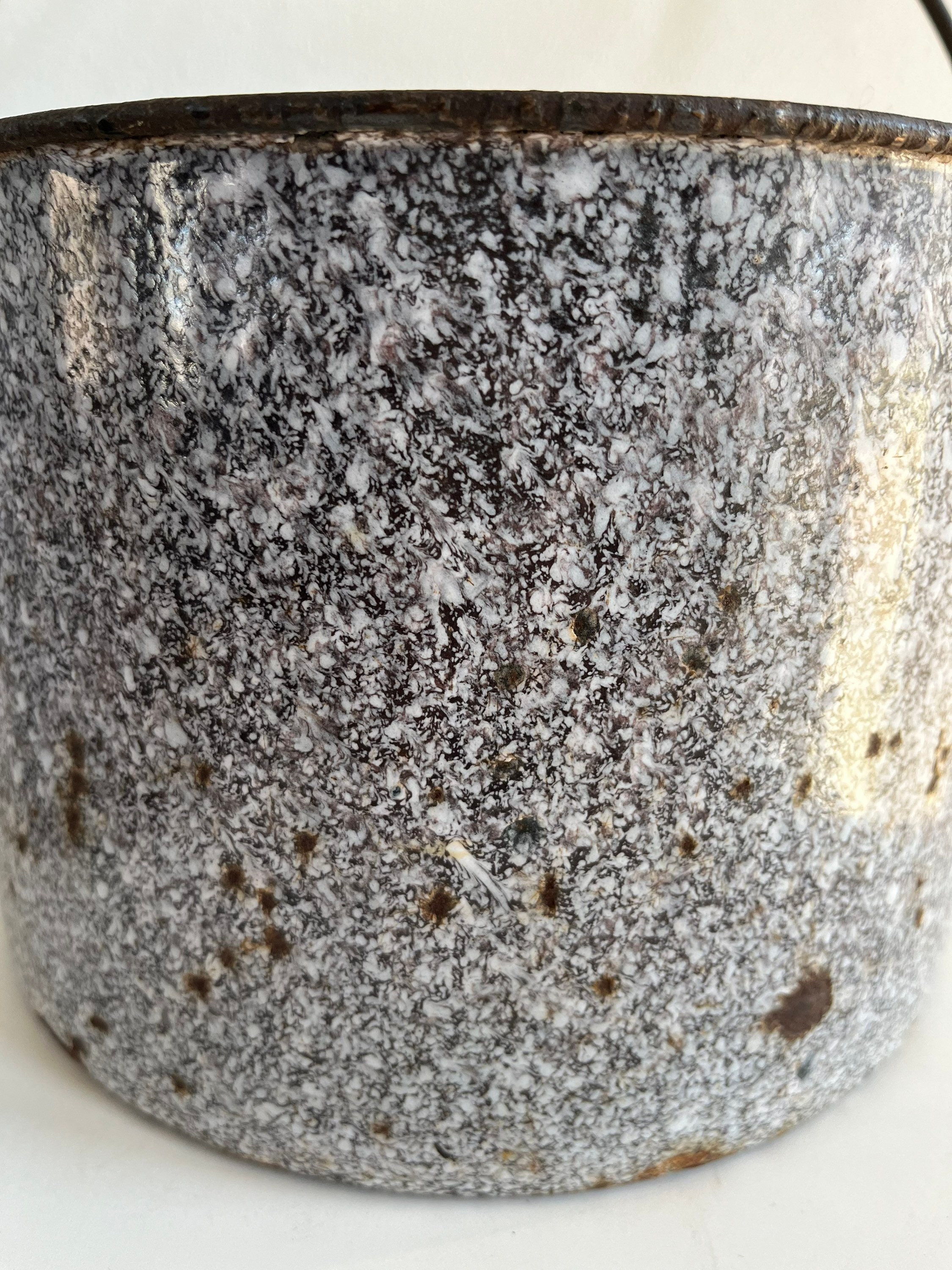 Vintage Gray Granite Bucket - Etsy