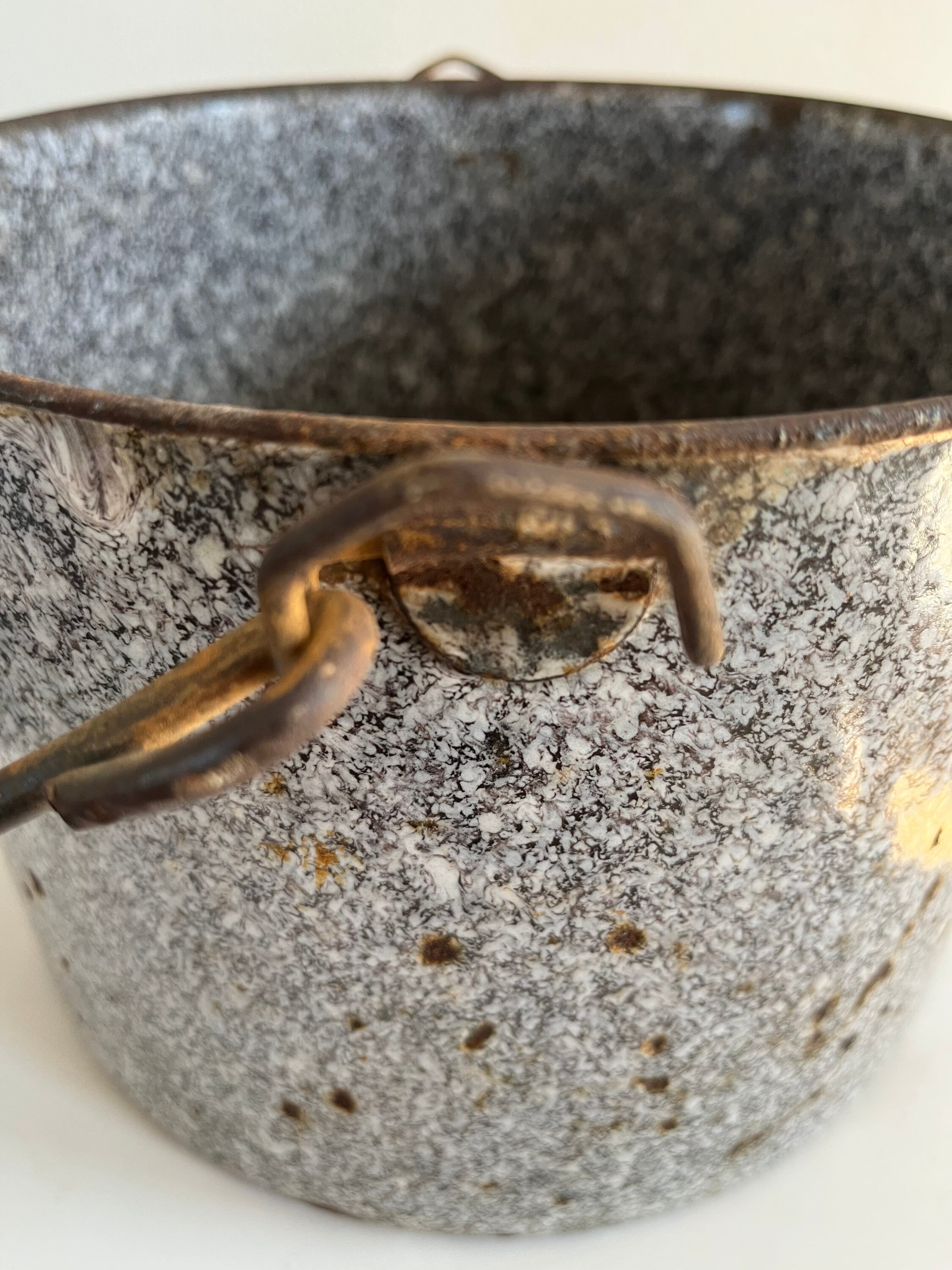 Vintage Gray Granite Bucket - Etsy