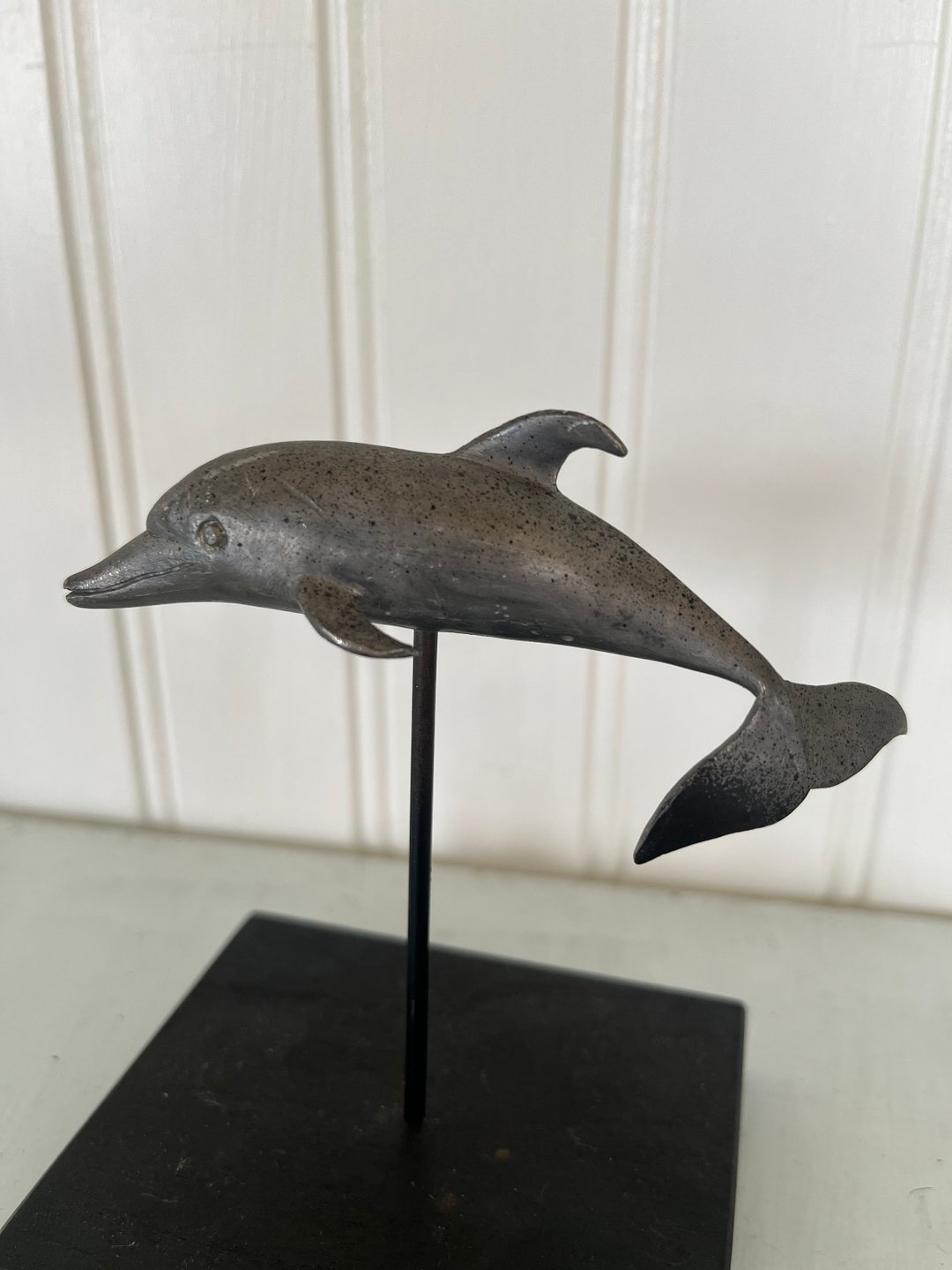 Small Metal Dolphin Statue - Etsy