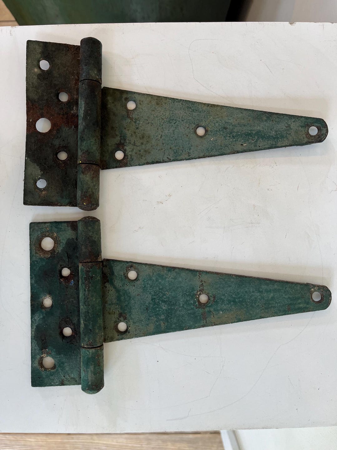 Old Large Green Painted Hinges - Etsy