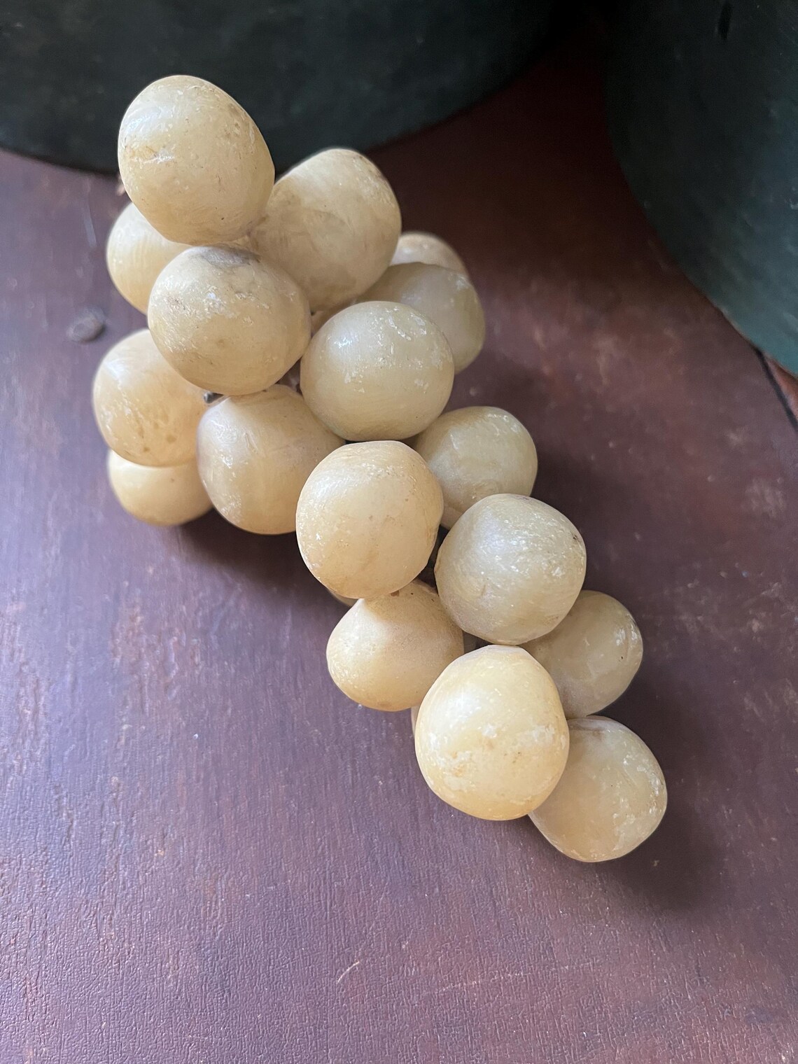 Vintage Bunch of Stone Grapes on a Wood Stem - Etsy