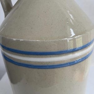 Vintage Blue and White Band Crock Jug - Etsy