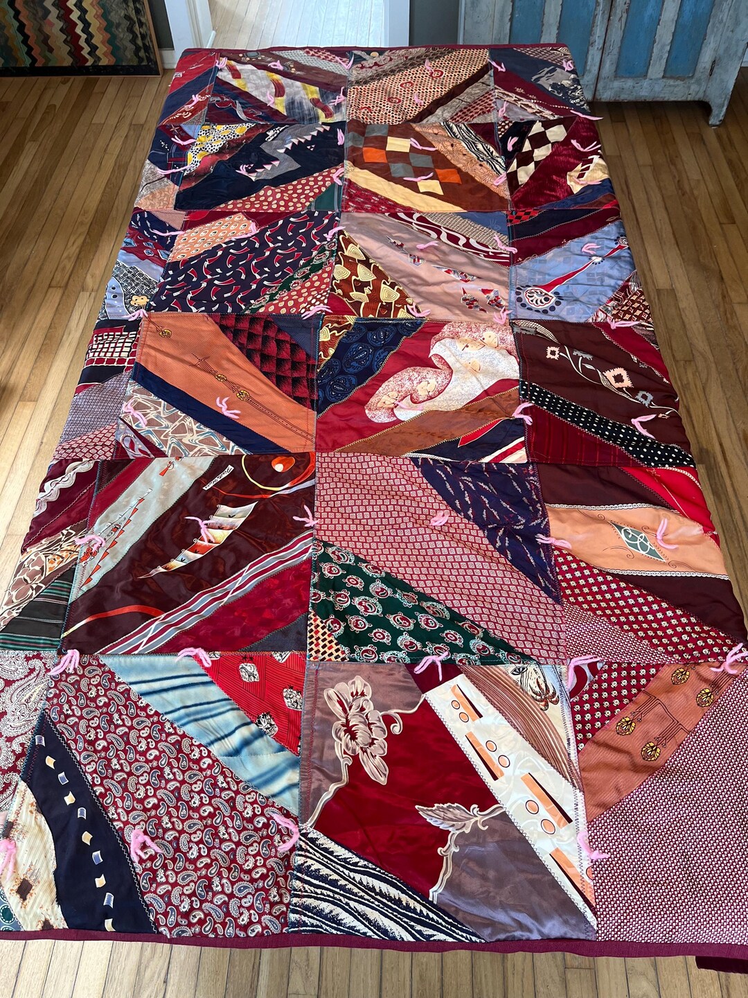 Vintage 1950 Crazy Quilt - Etsy