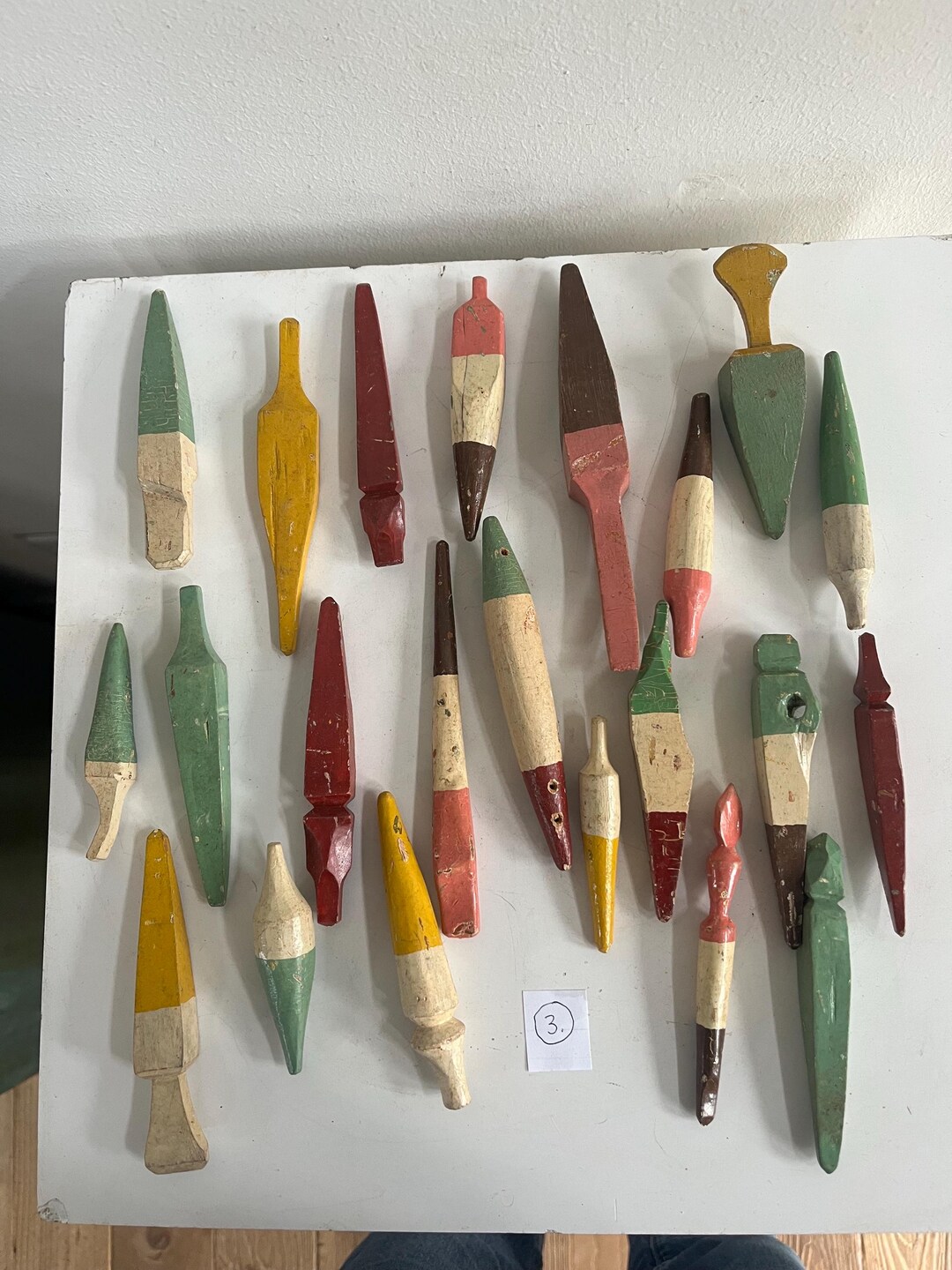 Collection of 22 Colorful Wooden Bobbers - Etsy