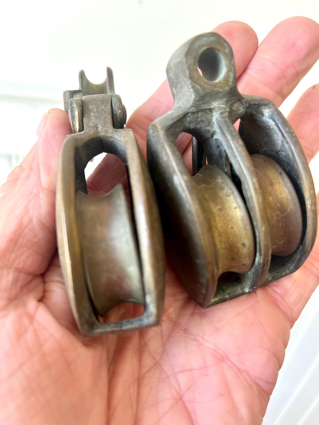 Two Vintage Brass Boat Pulleys - Etsy