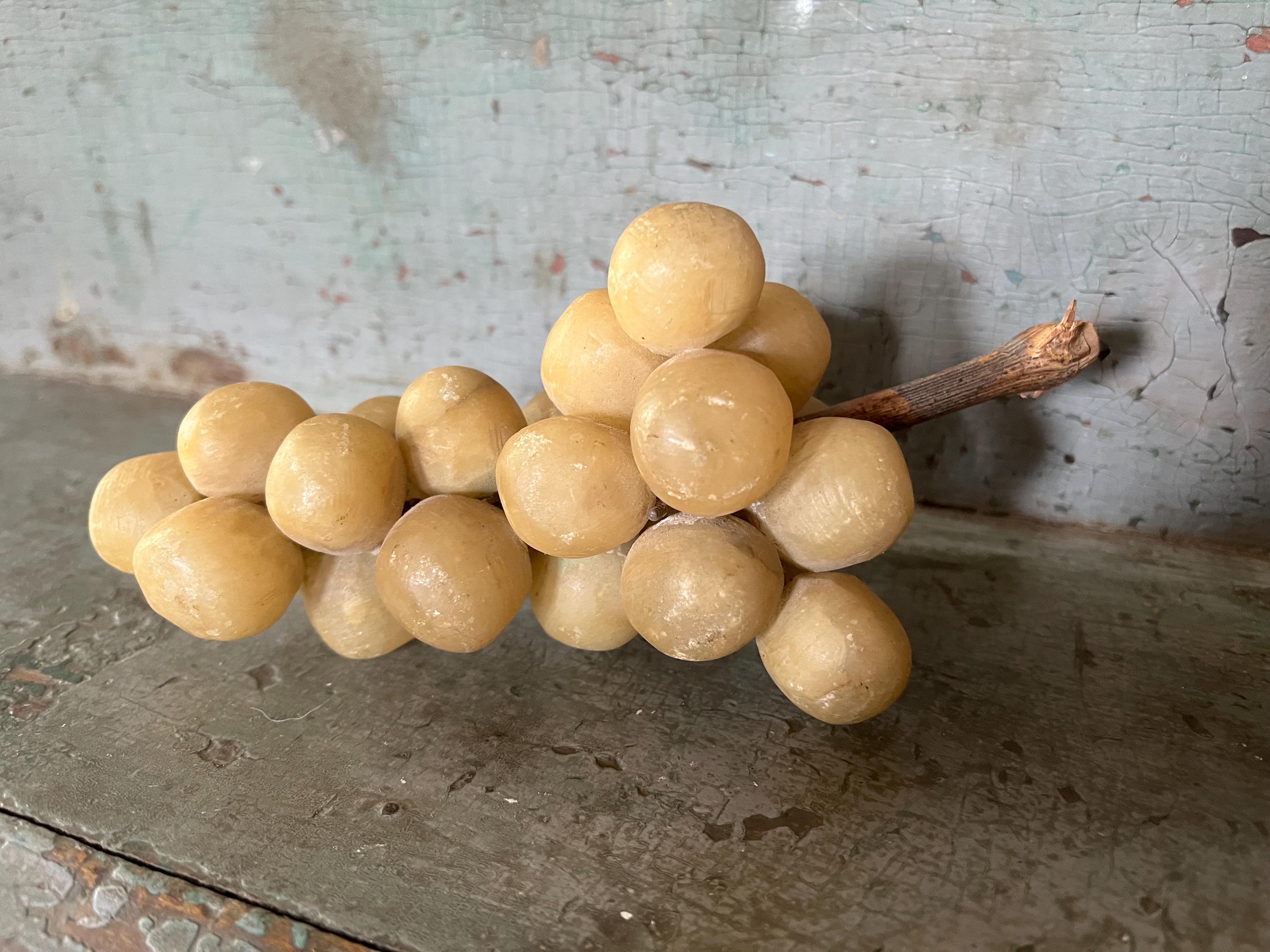 Vintage Bunch of Stone Grapes on a Wood Stem - Etsy