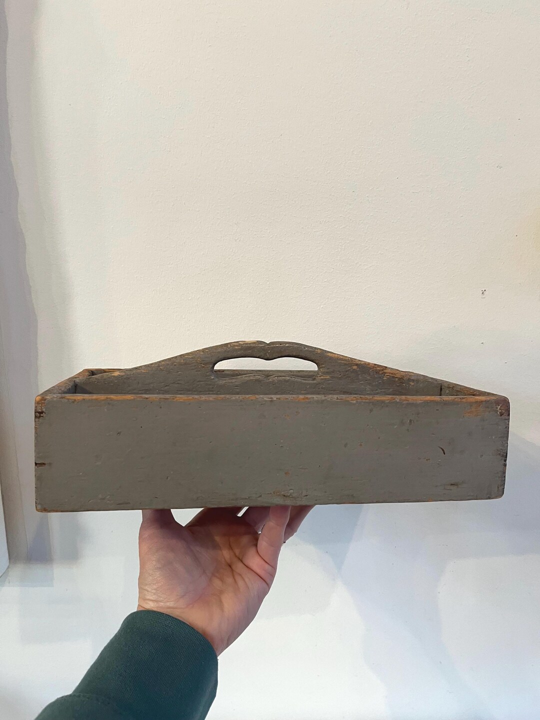 Antique 1860 Gray Wood Knife Box - Etsy