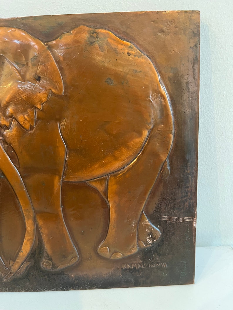 Vintage Copper Elephant Picture - Etsy