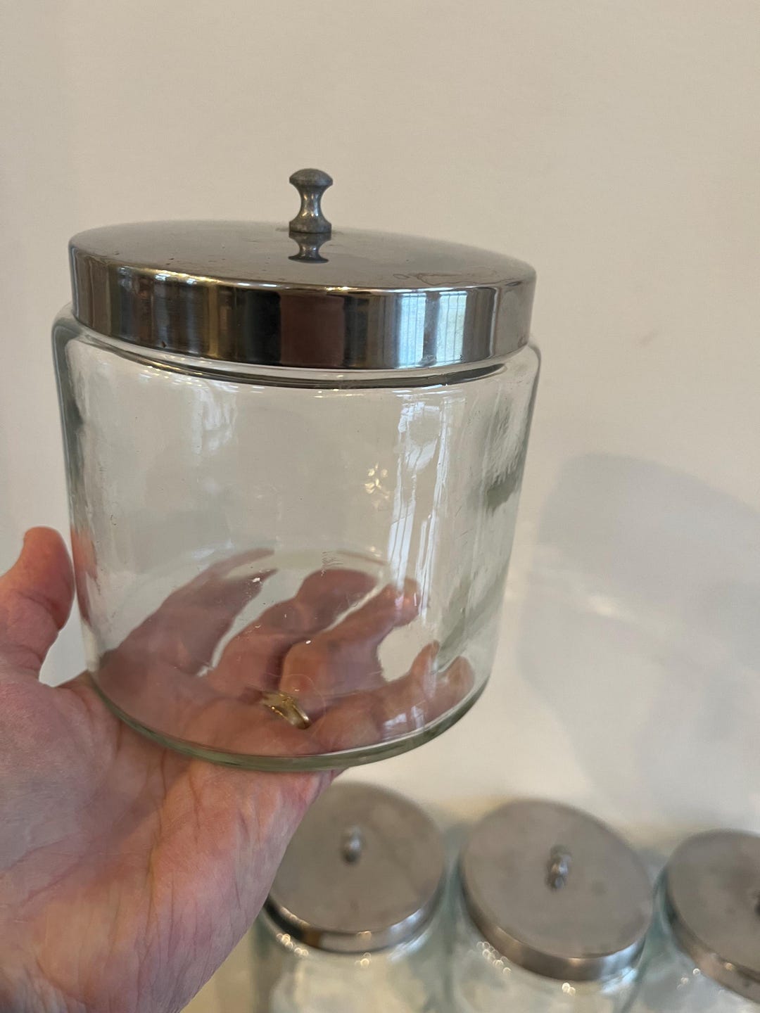 Vintage Medical Glass Cannister With a Metal Lid - Etsy