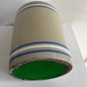 Vintage Blue and White Band Crock Jug - Etsy