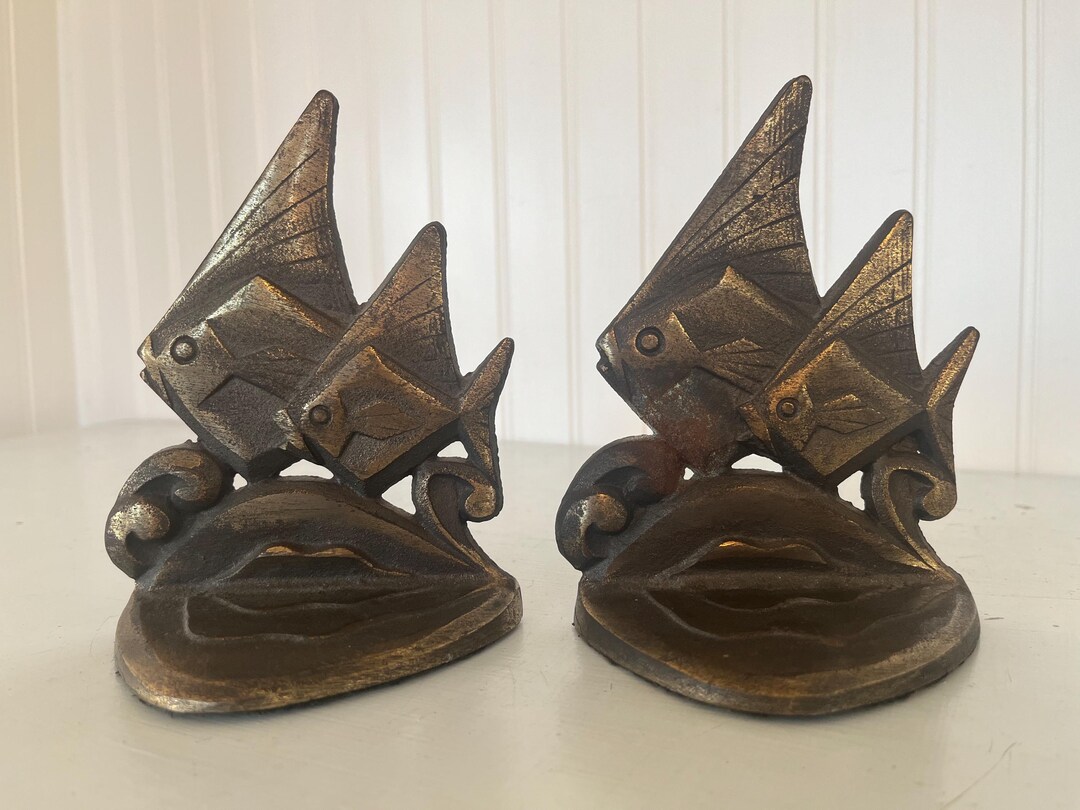 Vintage Brass Fish Bookends - Etsy