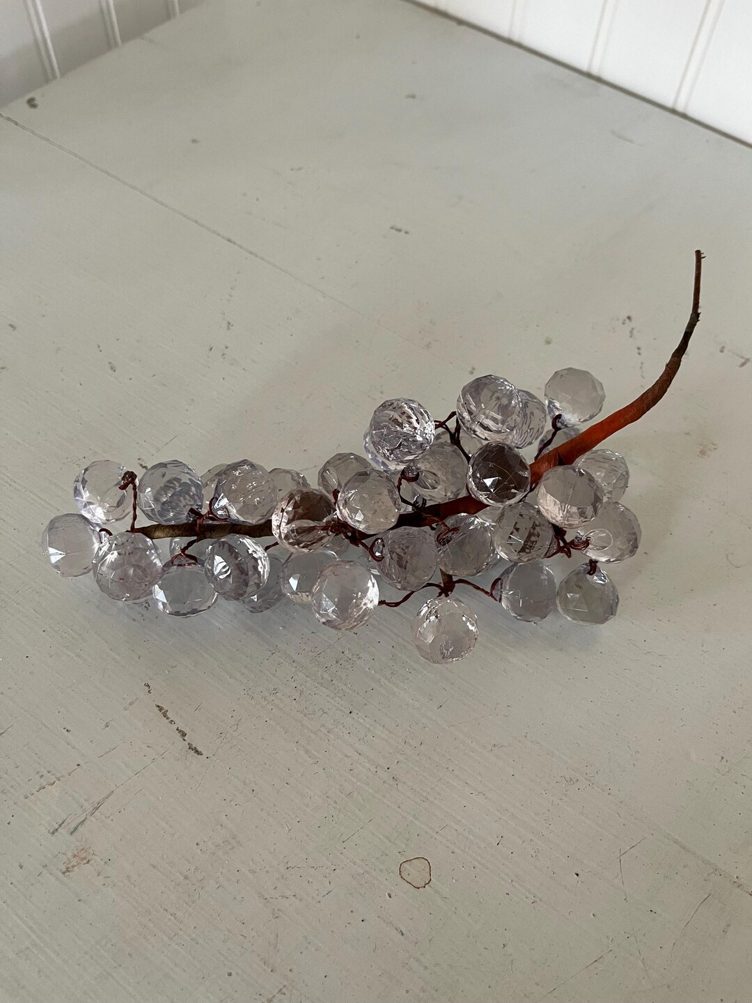 Vintage Bunch of Glass Grapes on the Stem - Etsy