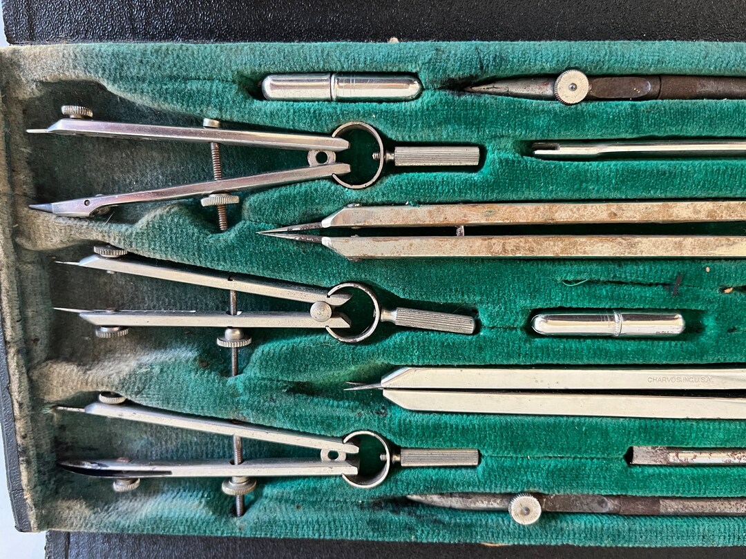 Antique Set of Drafting Instruments - Etsy