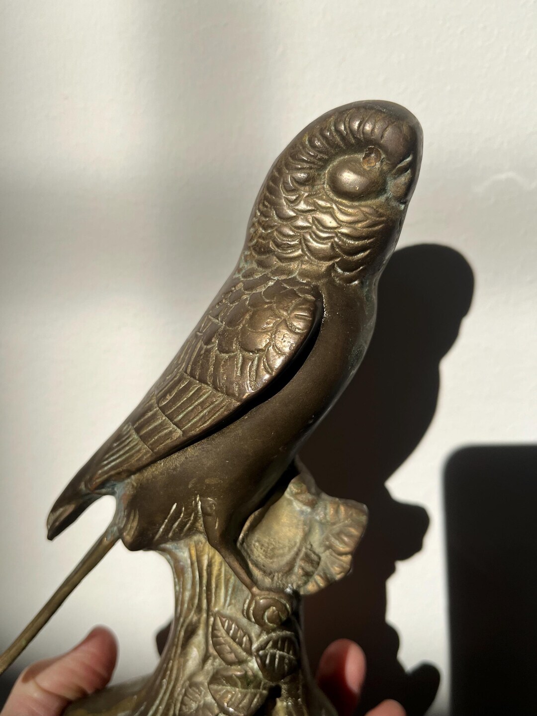Vintage Brass Parakeet Bird Statue - Etsy