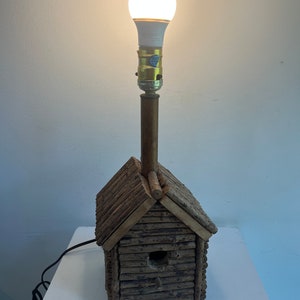 Log Cabin Bird House Lamp - Etsy