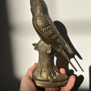 Vintage Brass Parakeet Bird Statue - Etsy