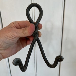 Hand Forged Metal Double Hook - Etsy
