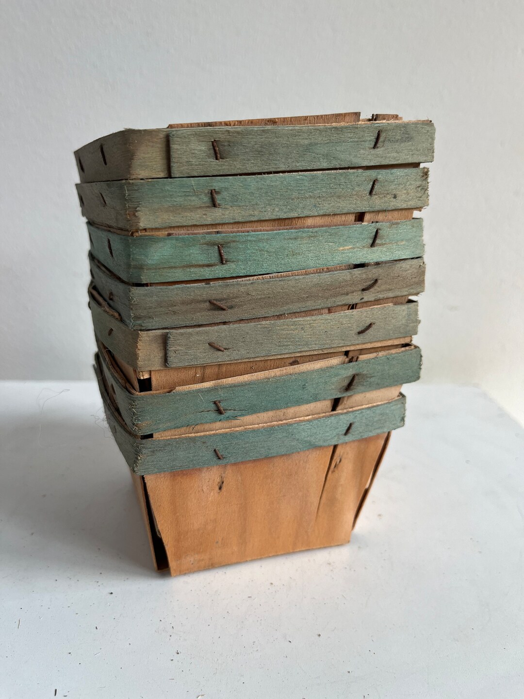 7 Small Berry Boxes With Blue Rim - Etsy