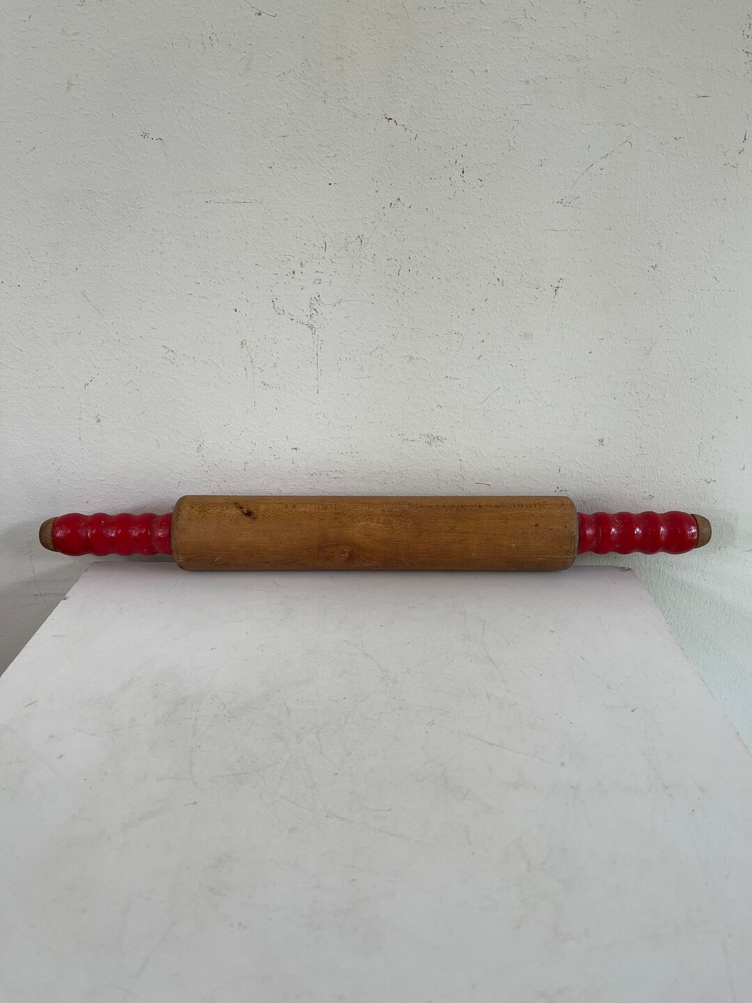 Vintage Red Handle Rolling Pin - Etsy