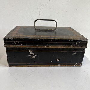 Vintage Black and Gold Metal Cash Box With Till - Etsy