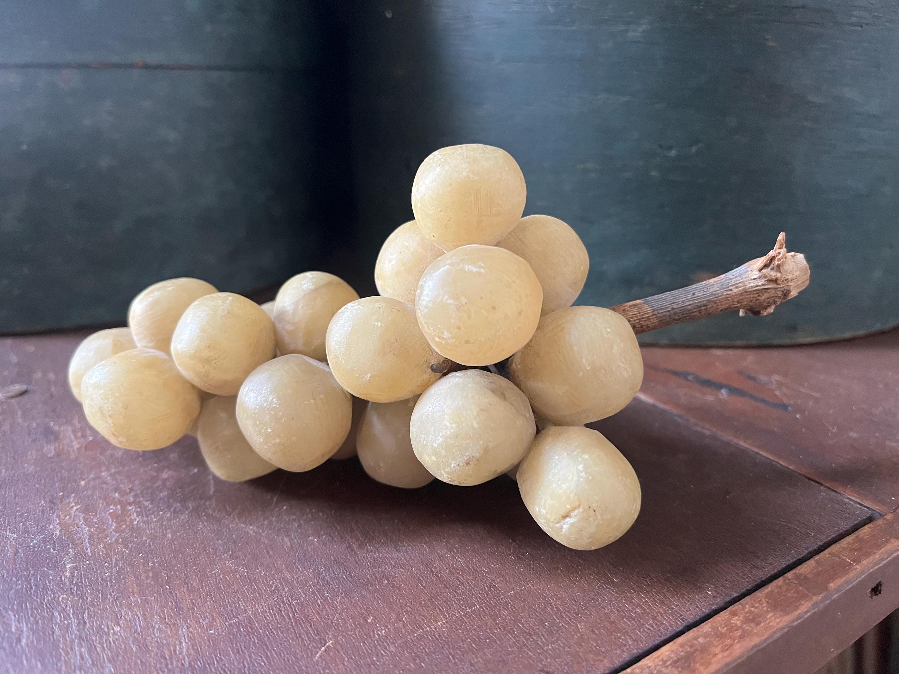 Vintage Bunch of Stone Grapes on a Wood Stem - Etsy