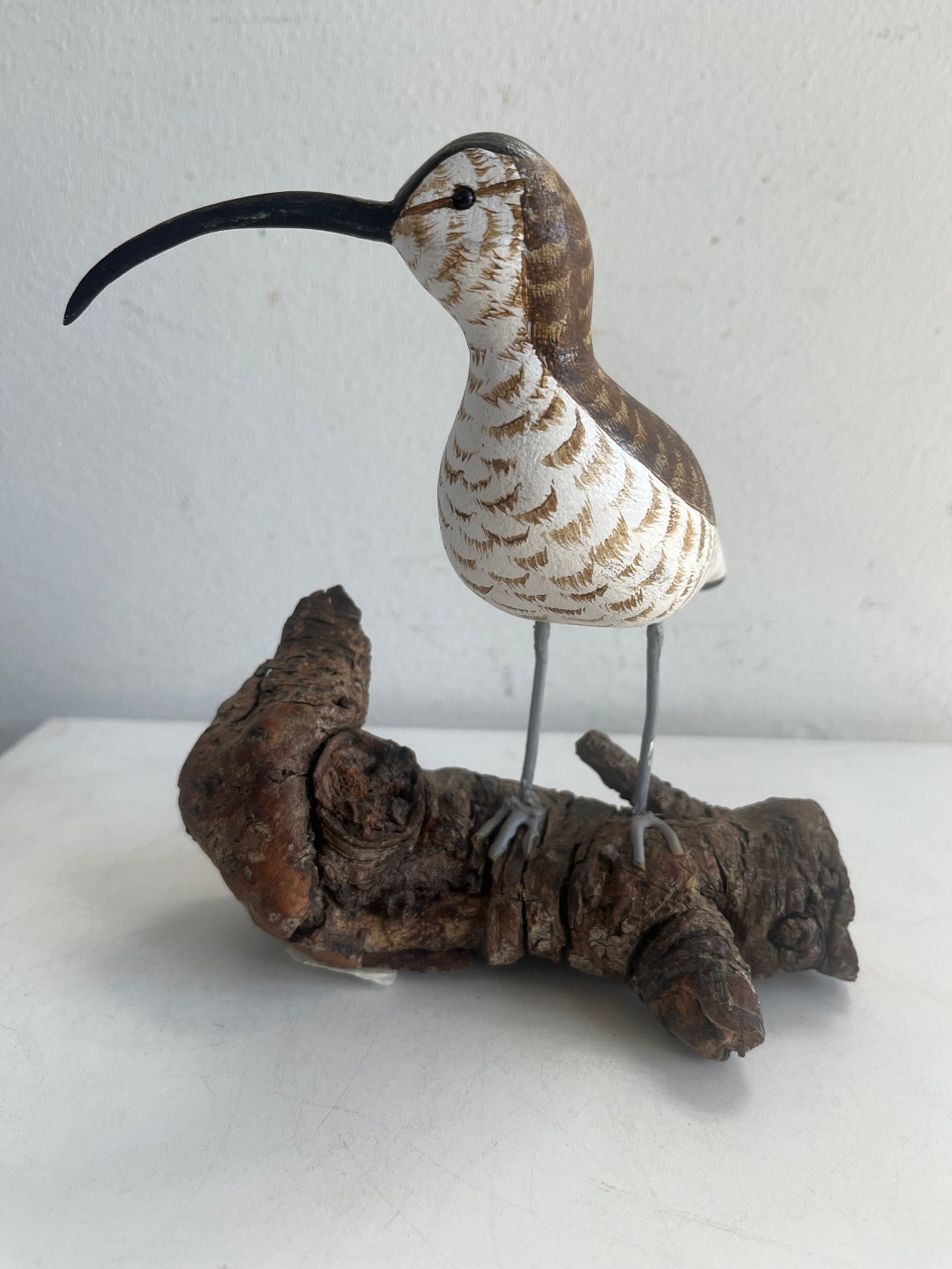 Vintage Hand Carved Curlew on Base - Etsy