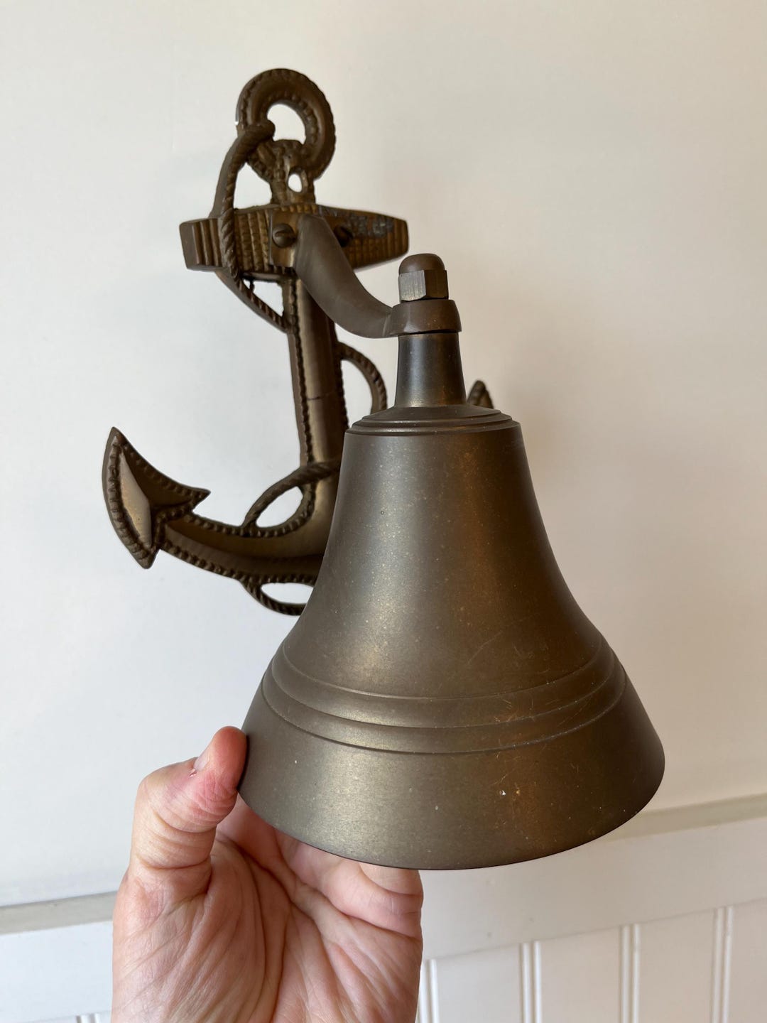 Vintage Brass Wall Mount Bell - Etsy
