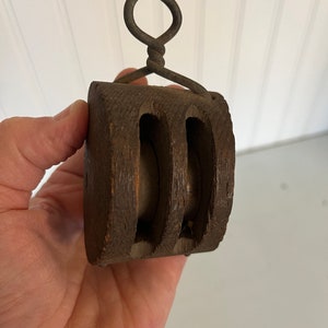 Small Vintage Wood Block and Pulley - Etsy